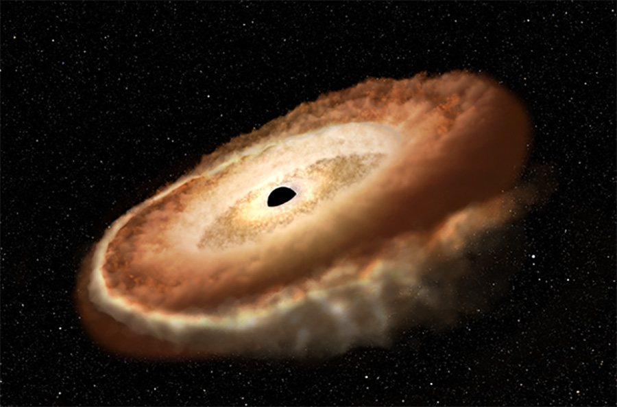 A Hubble rögzítette, ahogy egy fekete lyuk széttép egy csillagot ...